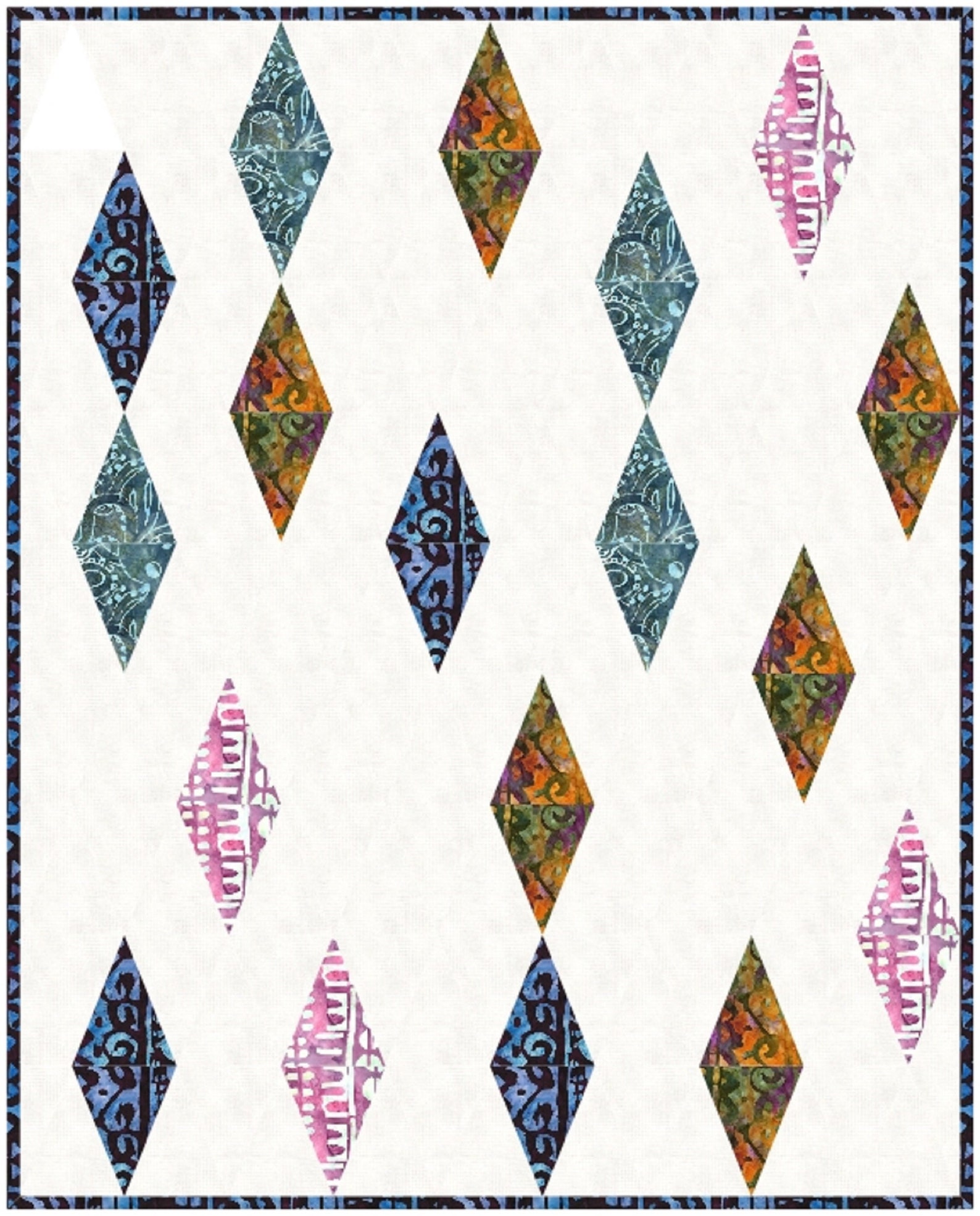 PDF Quilt Pattern Diamonds Modern Quilt Patch Size 37" X 46" Free Bonus ...