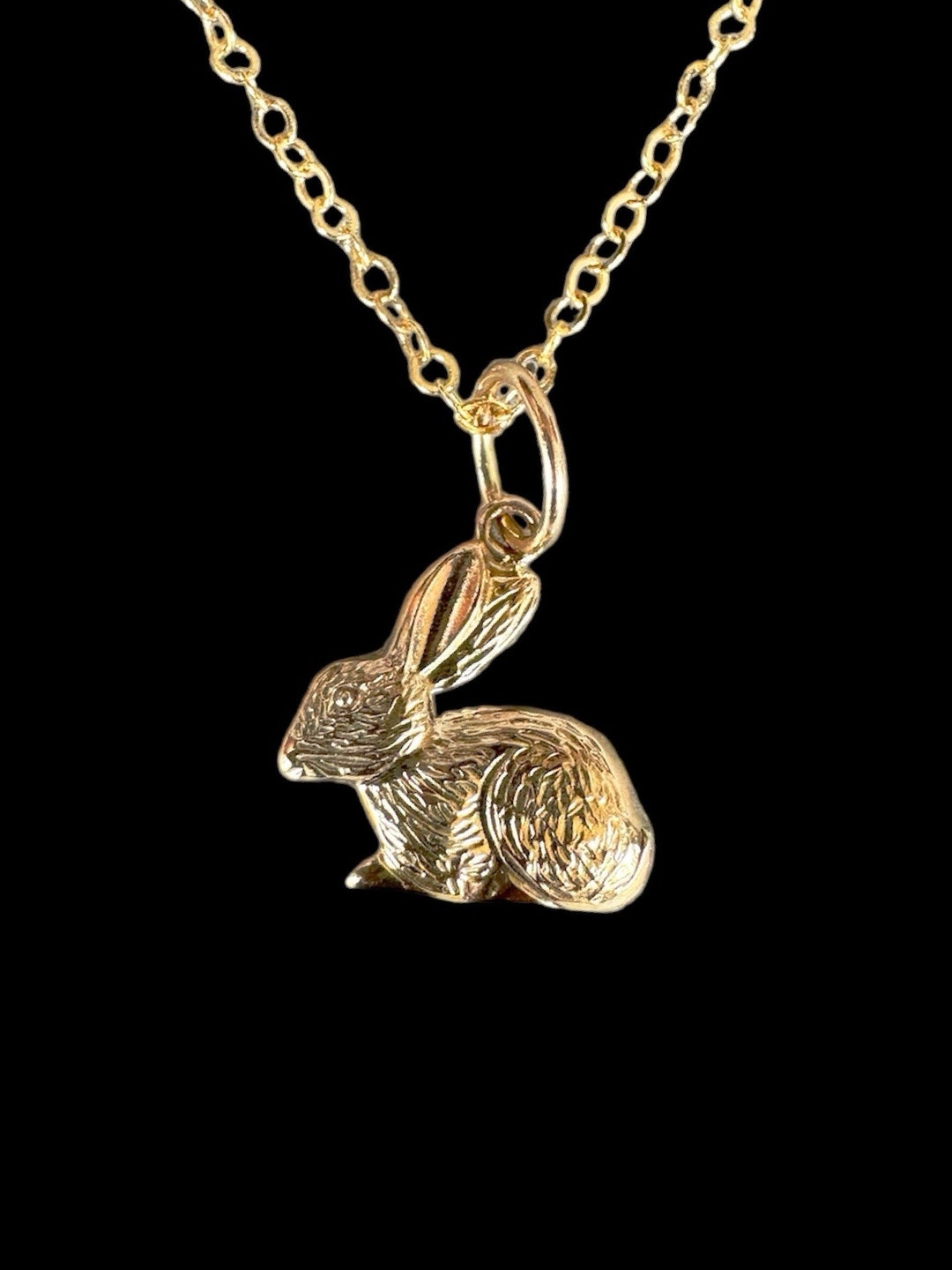 Gold Rabbit Charm, 10K Solid Gold - Etsy