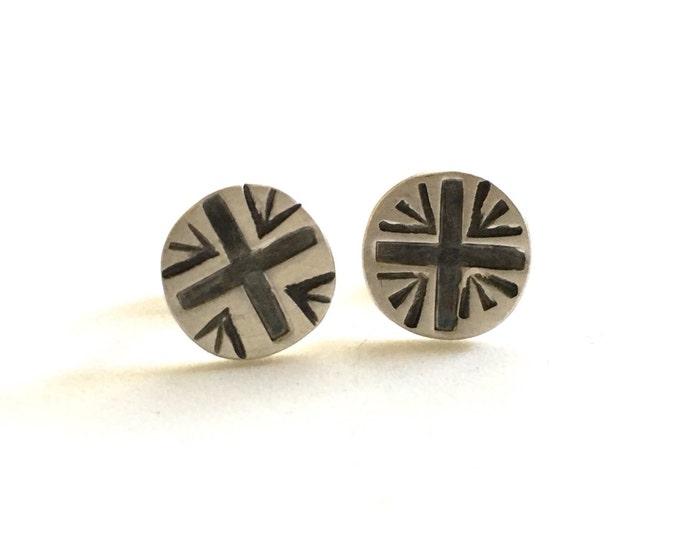 Stamped Silver Studs, Navajo Stamps, Tiny Studs, Sterling - Etsy