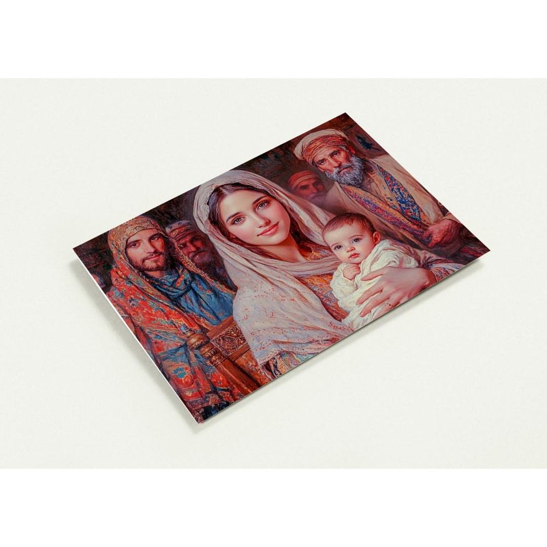 Nativity Scene Christmas Card With Inspirational Artwork and ...