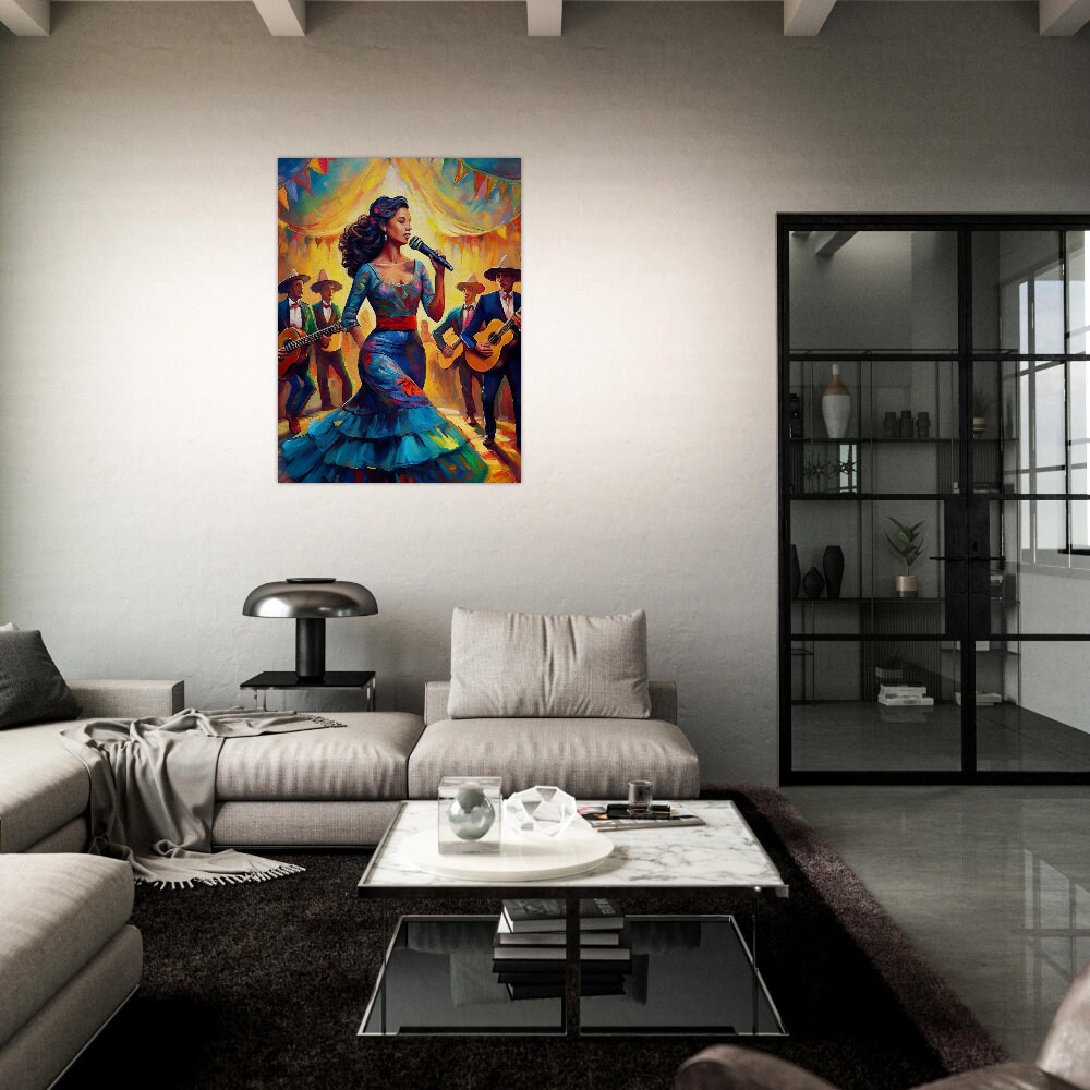 Mexican Ballad Singers Illustration Poster Premium Matte Vintage Decor ...