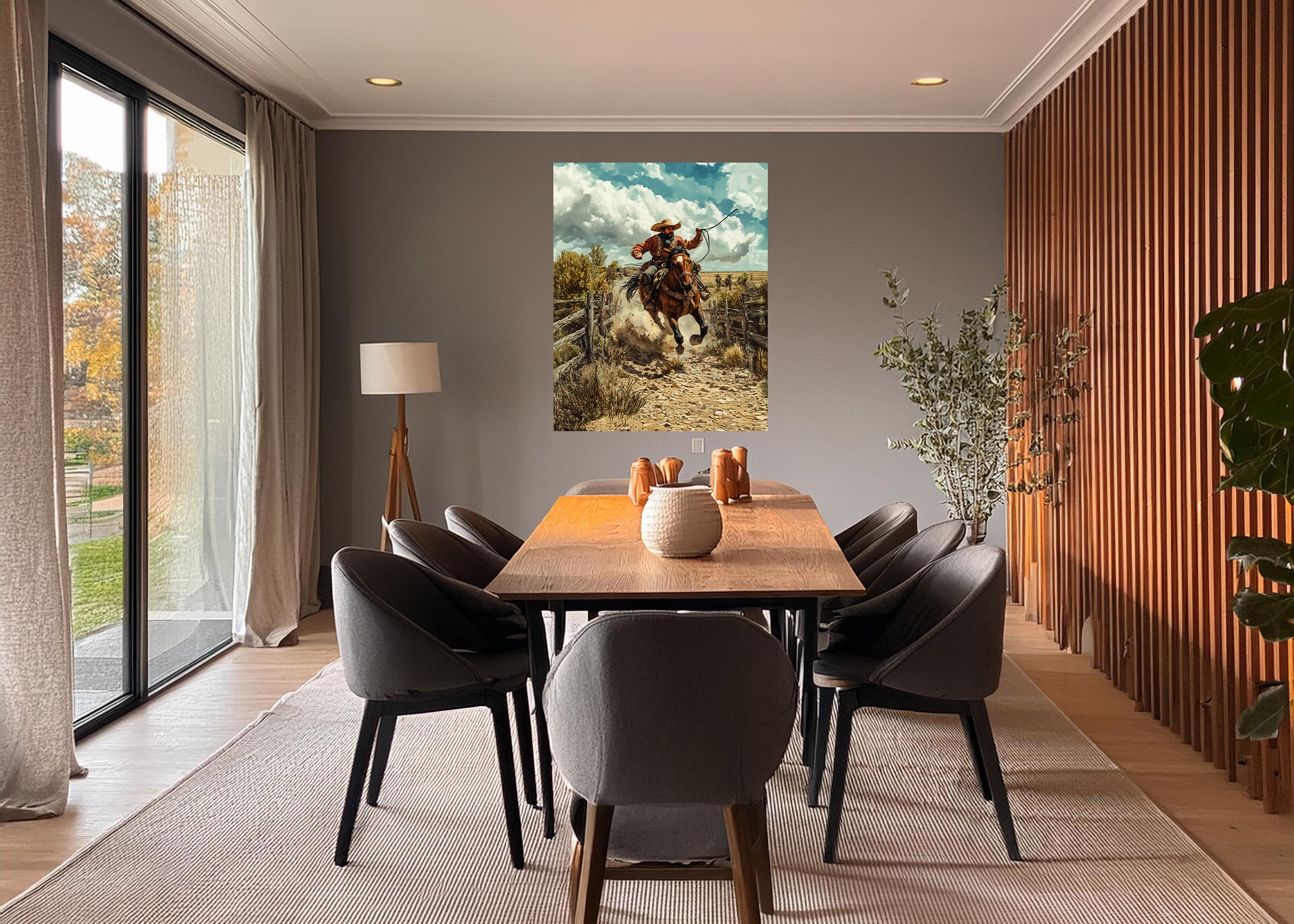 1800s Vaquero Galloping on Ranch Artwork Poster, Southwestern Decor - Etsy