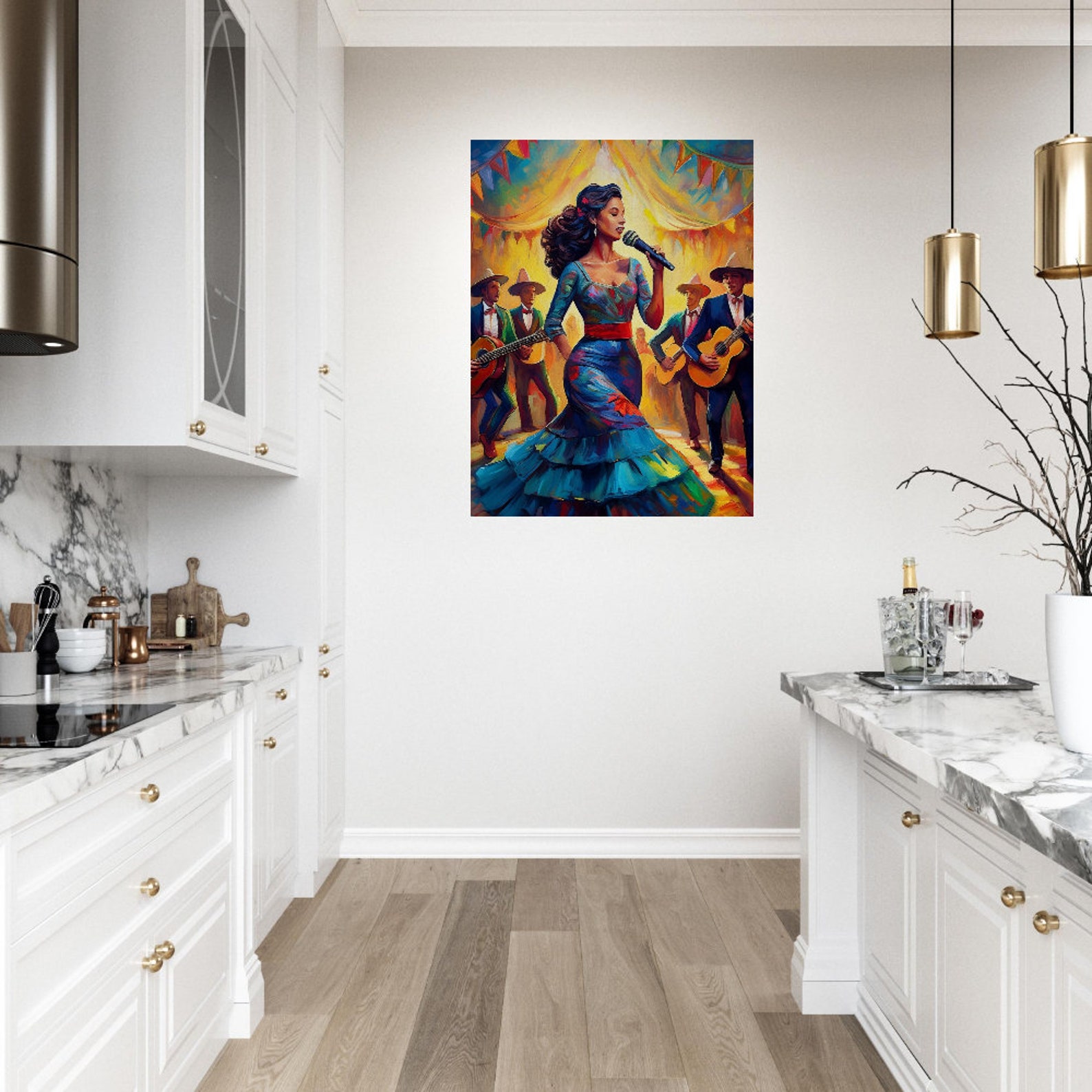 Mexican Ballad Singers Illustration Poster Premium Matte Vintage Decor ...