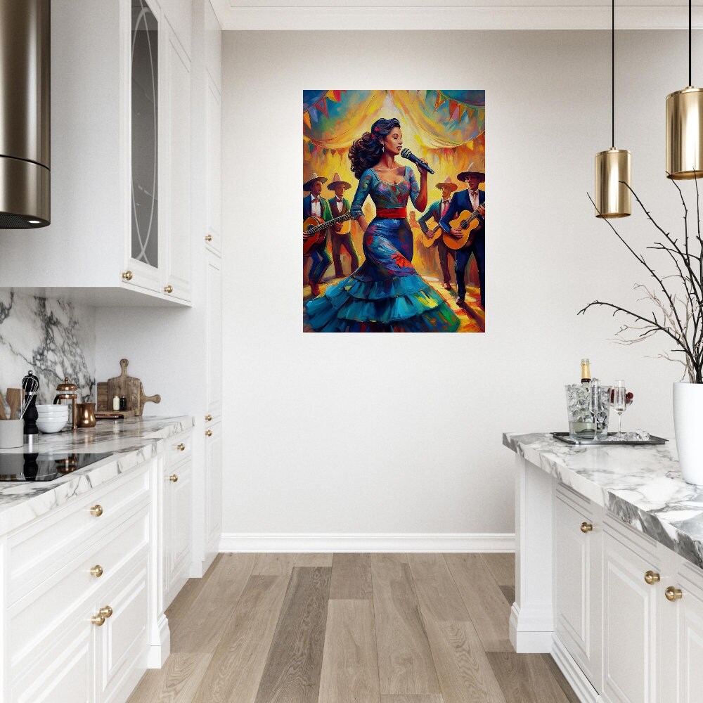 Mexican Ballad Singers Illustration Poster Premium Matte Vintage Decor ...
