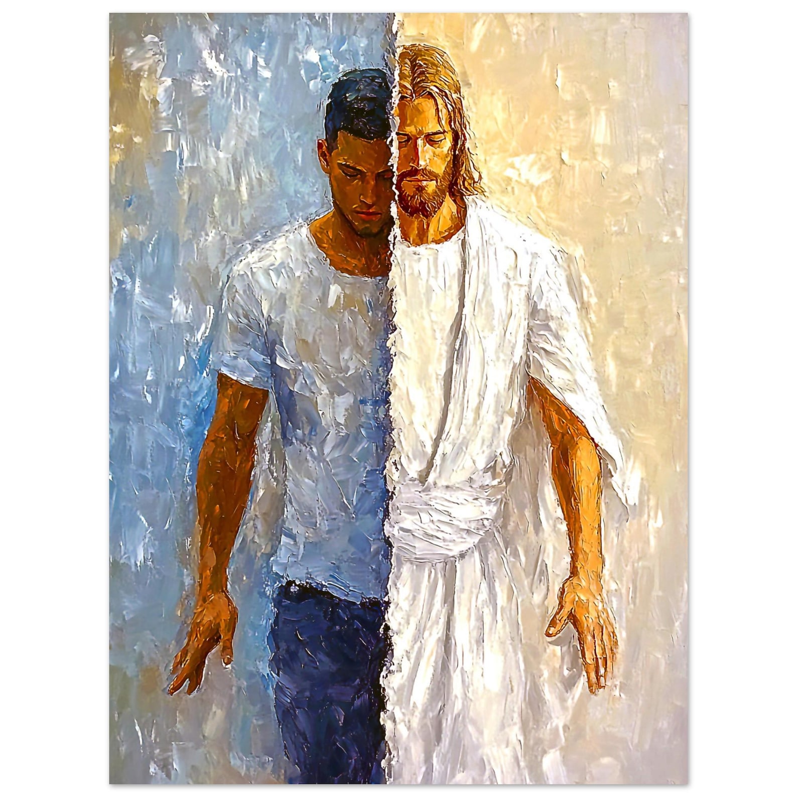 Spiritual Fusion: Christ's Duality Fine Art Giclee Print - Vibrant ...
