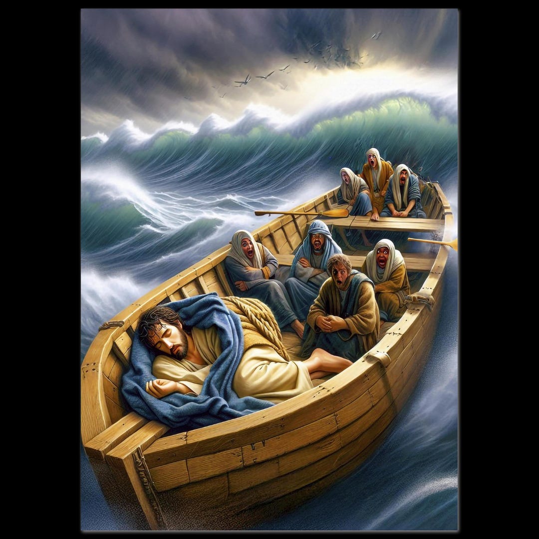 Jesus Calming the Storm: Biblical Giclee Fine Art Print - Apostles ...