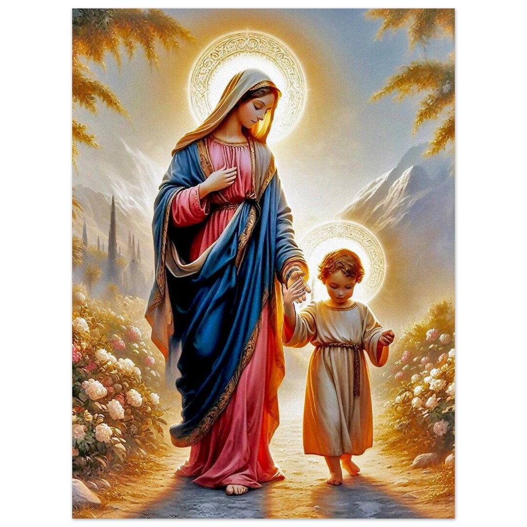Holy Family Stroll Art Poster With Premium Matte Finish for Spiritual ...
