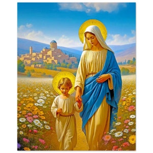 Religious Decorative Artwork Holy Mother and Child Premium Matte Paper ...