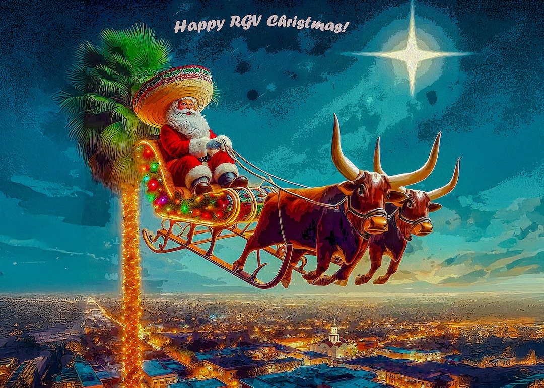South Texas Longhorn Santa Sled Greeting Cards Pack of 10 - Etsy