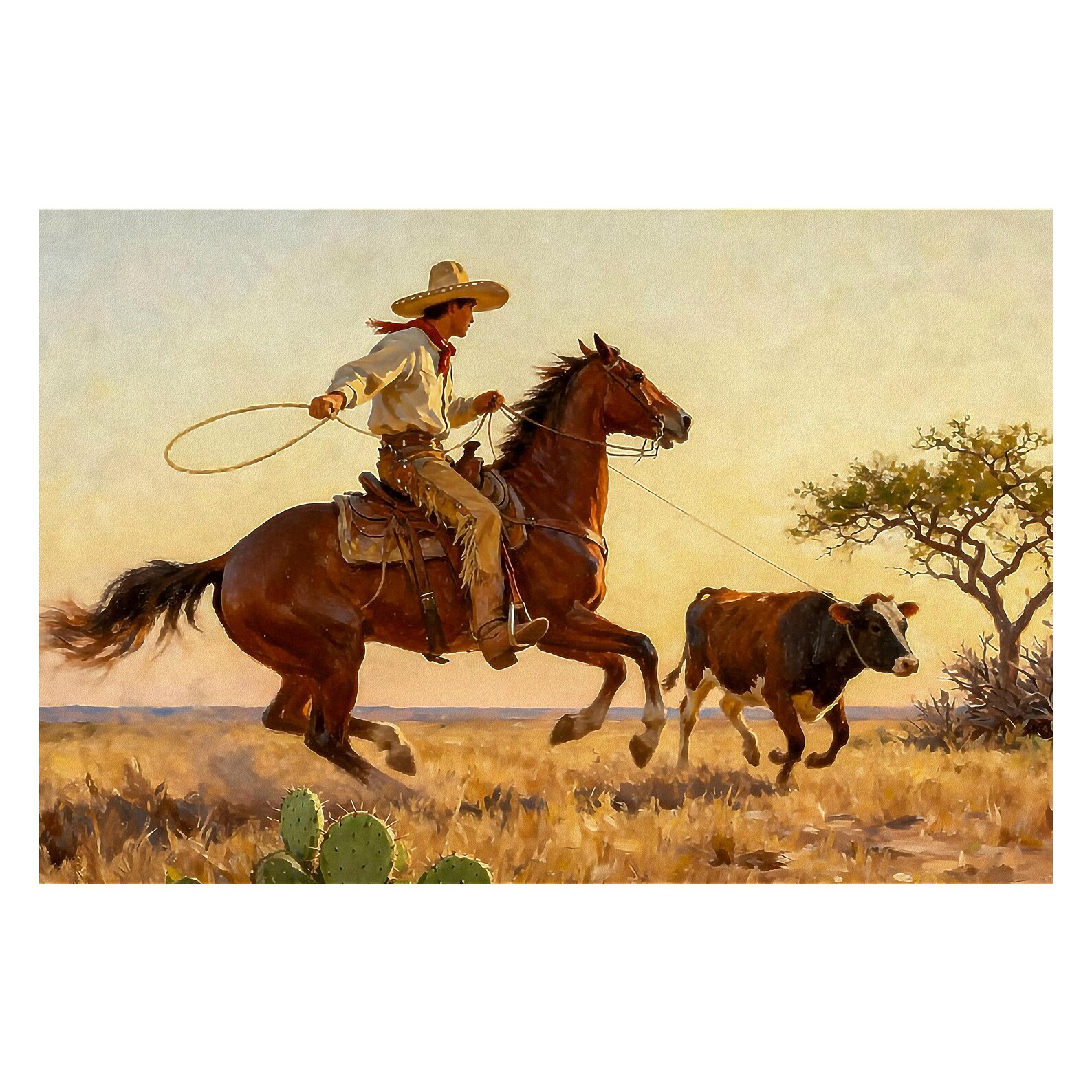 Mexican Vaquero Cowboy Art Print Western Ranching Texas History Giclee ...