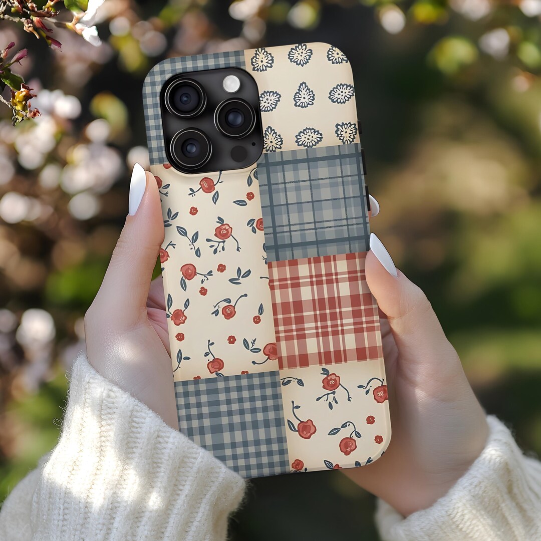 Cozy Farmhouse Patchwork Tough iPhone 12, 13, 14, 15, 16, 17 Phone Case ...