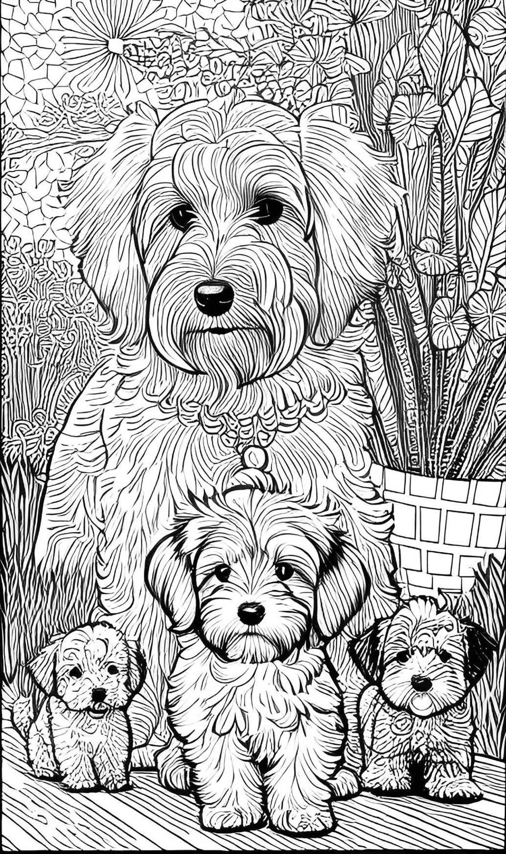 Goldendoodle Coloring Pages: Detailed Dog Design Art (printable) - Etsy