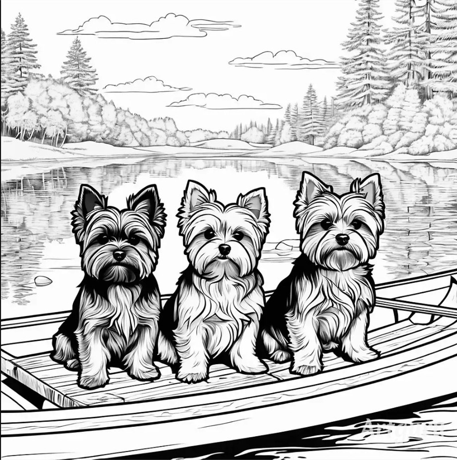Print Your Own Coloring Pages/ Yorkie and Cockadoodle Lovers Coloring ...