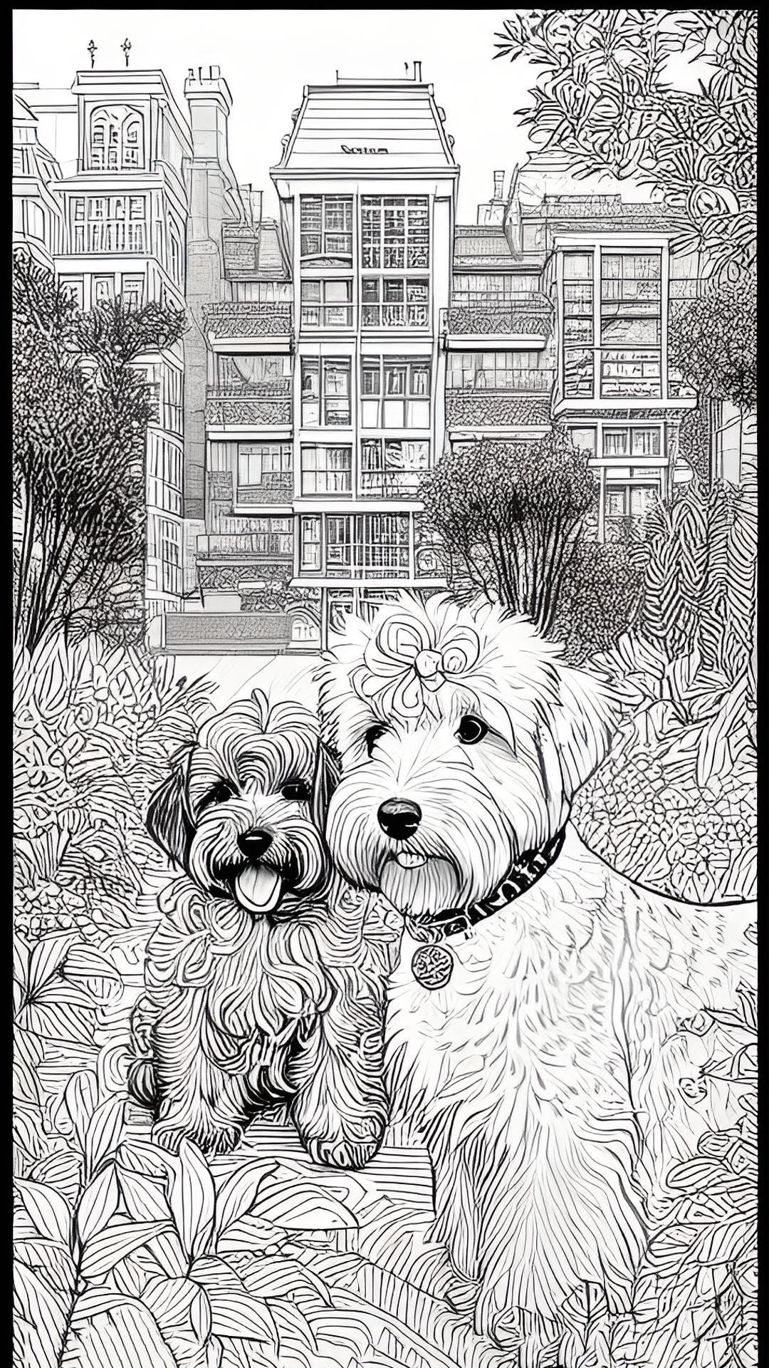 Printable Dog Art for Adults and Big Kids, Advanced Skilled Coloring ...