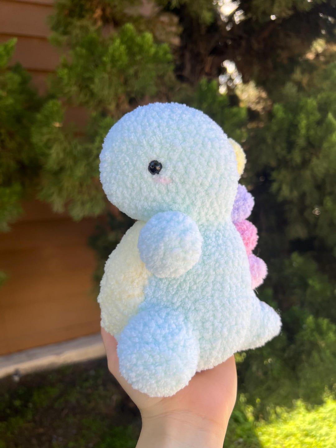 Crochet Handmade Chubby Baby Pastel Dinosaur Plushie Handmade Amigurumi ...