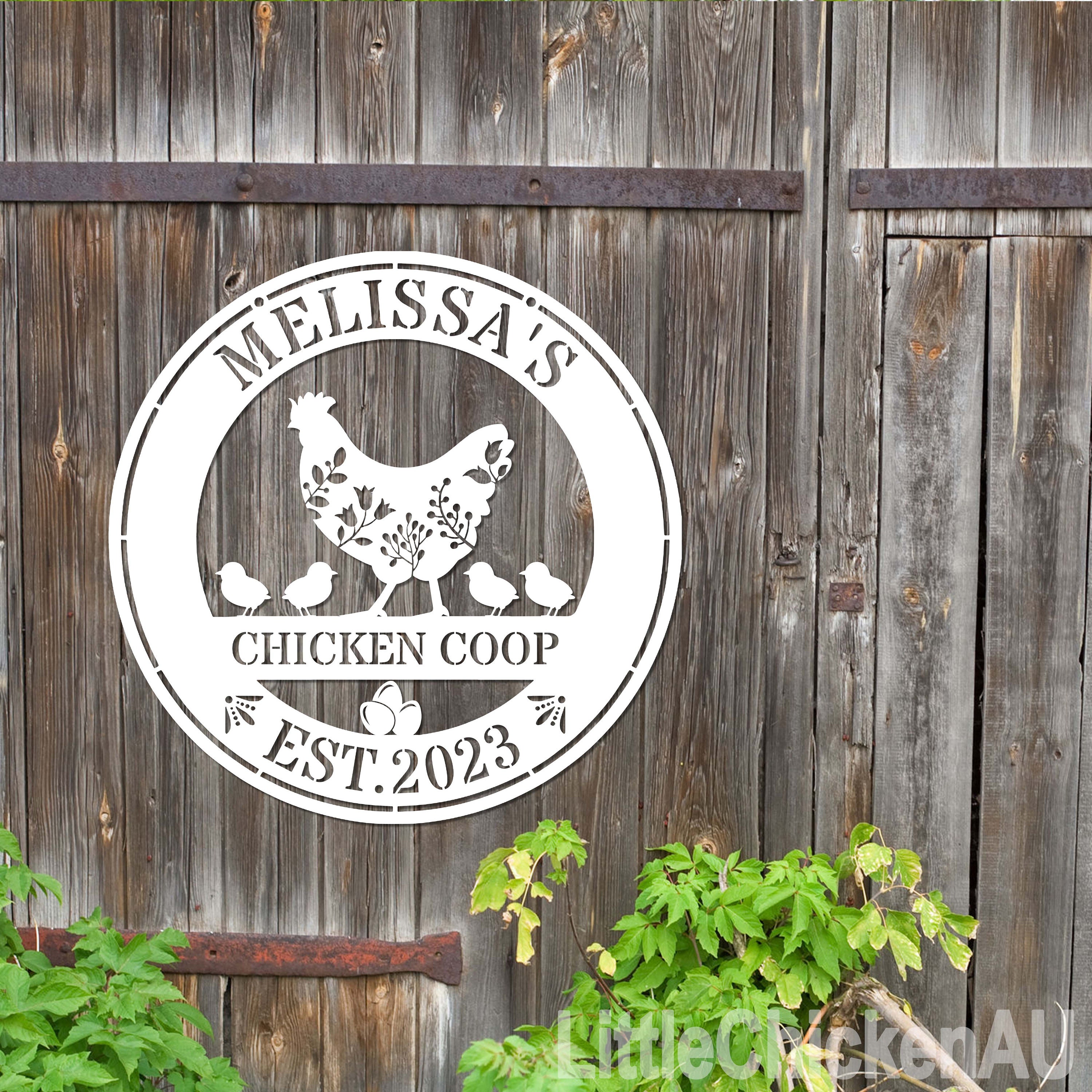 Personalized Chicken Coop Sign, Hen House Coop Sign, Custom Chicken ...