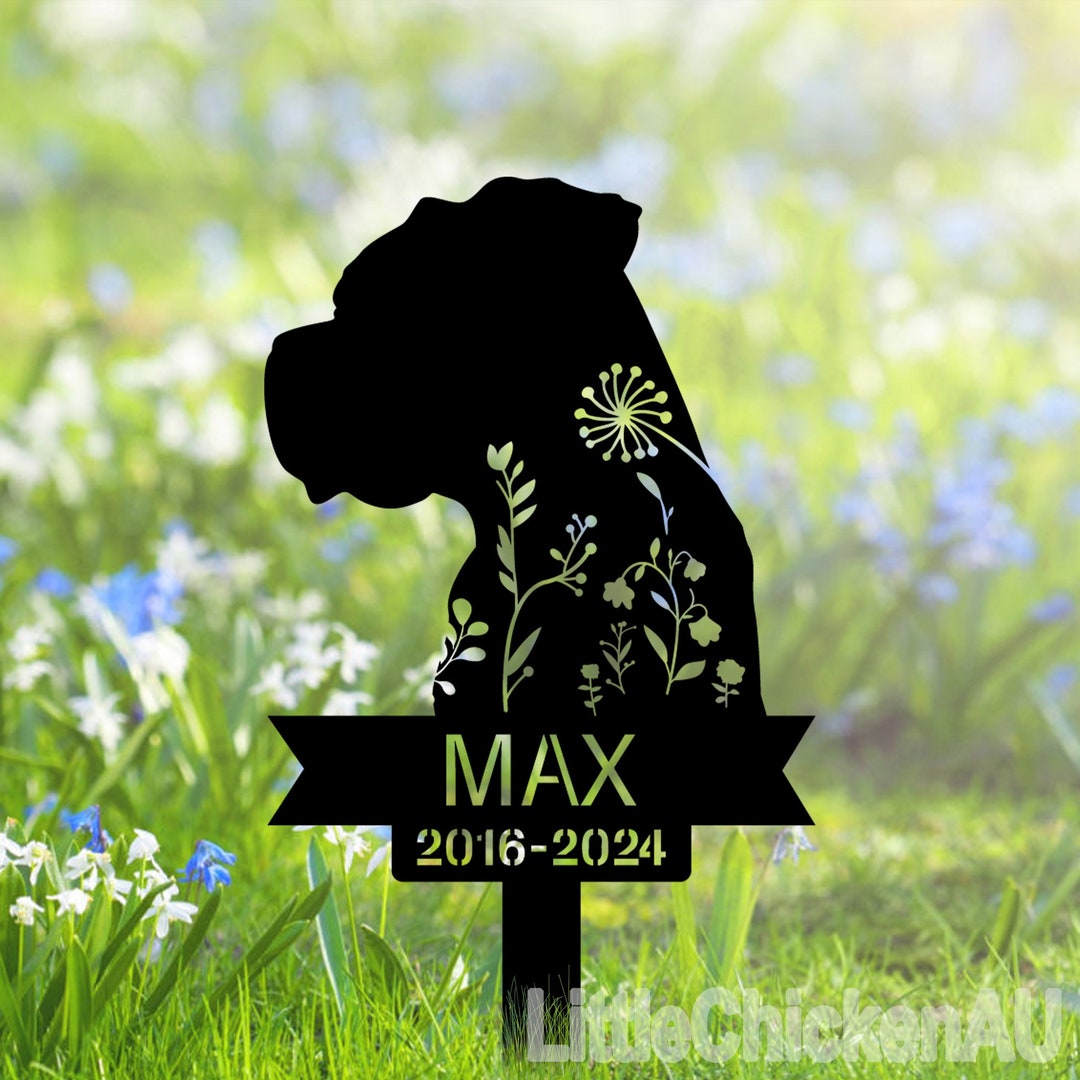 Custom Boxer Dog Memorial Stake Sign, Pet Loss Gift, Sympathy Sign ...
