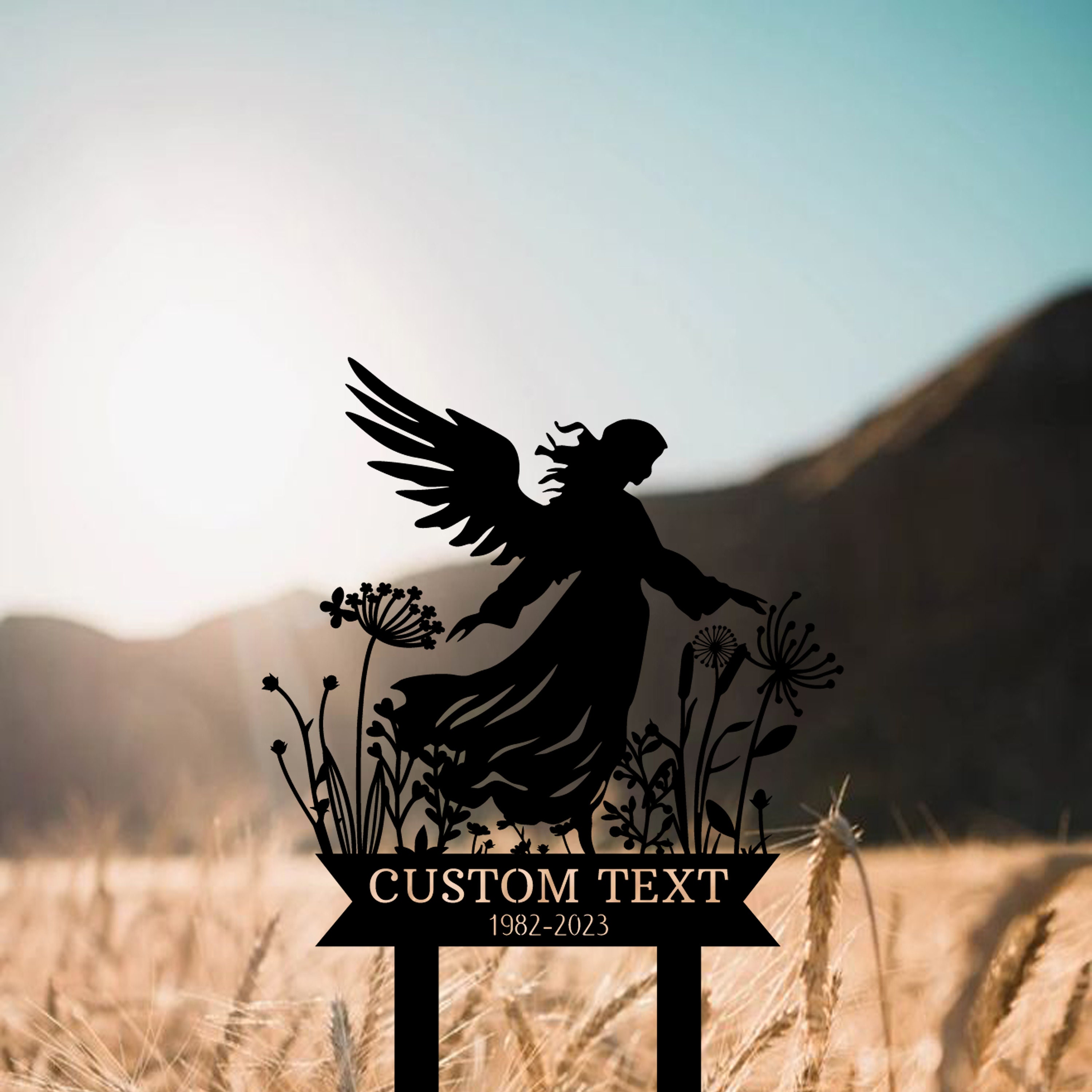 Custom Angel Memorial Stake, Angel Memorial Plaque With Stake, Angel ...