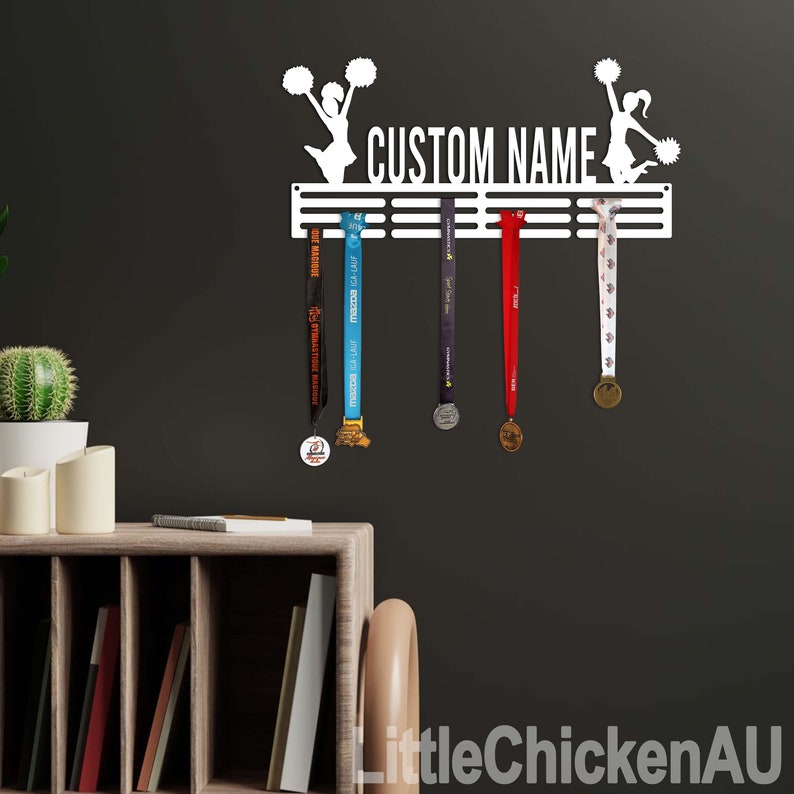 Custom Cheerleader Medal Hanger, Cheerleading Wall Art Gift ...