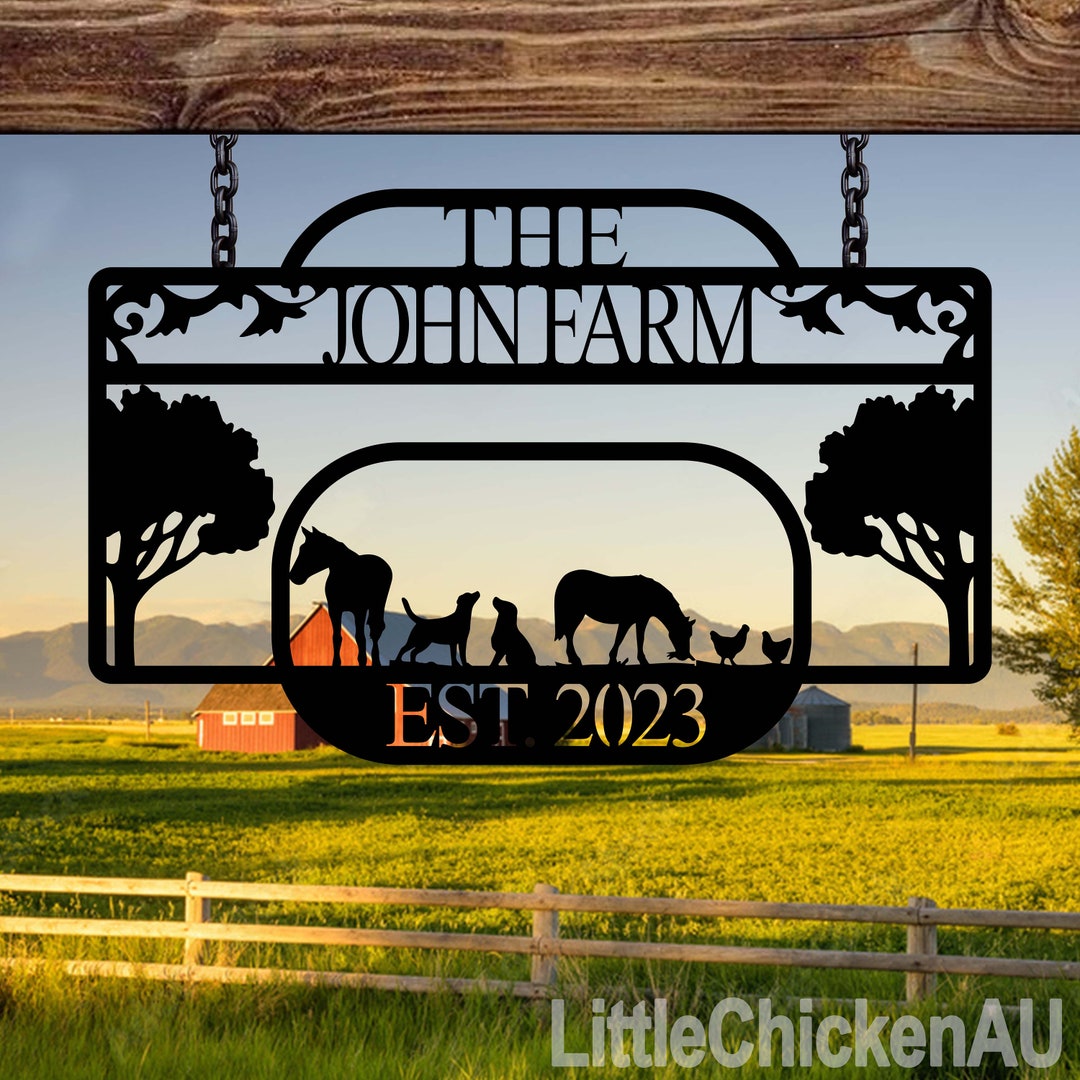 Personalized Metal Farm Sign ,farm Animals, Custom Farm Metal Sign ...
