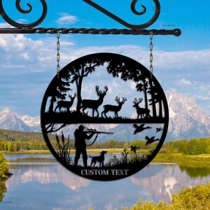 Personalized Duck Hunting Scene Metal Wall Art Sign, Custom Hunting ...