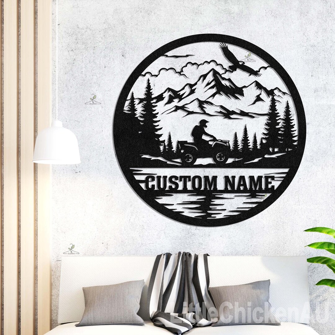 Custom ATV Metal Monogram Sign | Quad Motocross Four Wheeler Sign ...