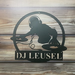DJ Player Metal Sign With LED Light, Custom DJ Metal Wall Art, Disc ...