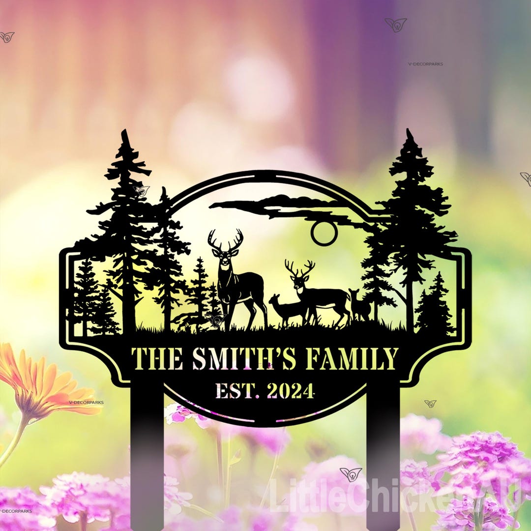 Personalized Custom Metal Deer Sign Outdoor Decoration Deer Forest ...