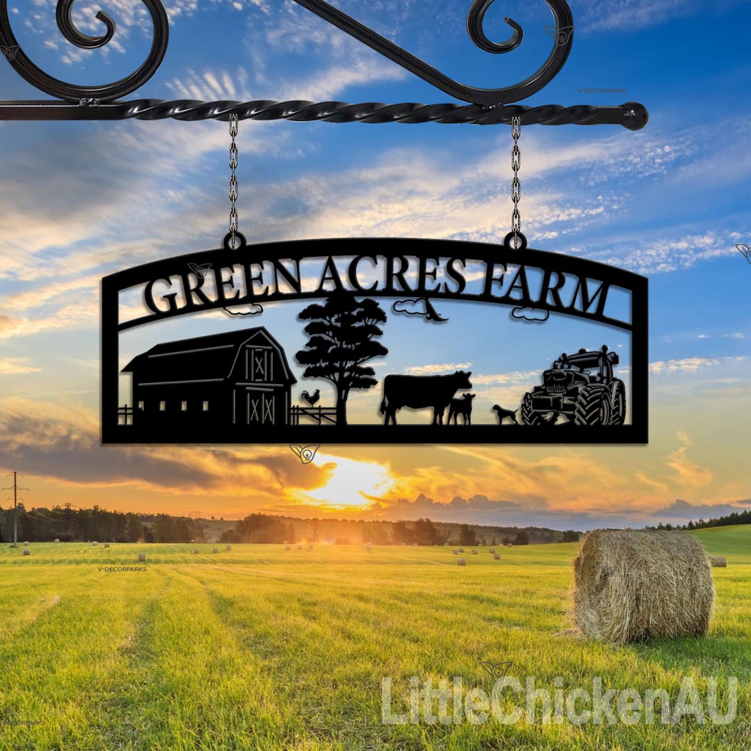 Personalized Metal Sign Farm Wall, Custom Farm Wall Art, Large Metal ...