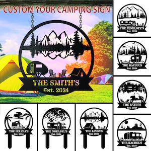 Your Camping Metal Sign Custom, Custom Camper Sign, Campsite Sign ...