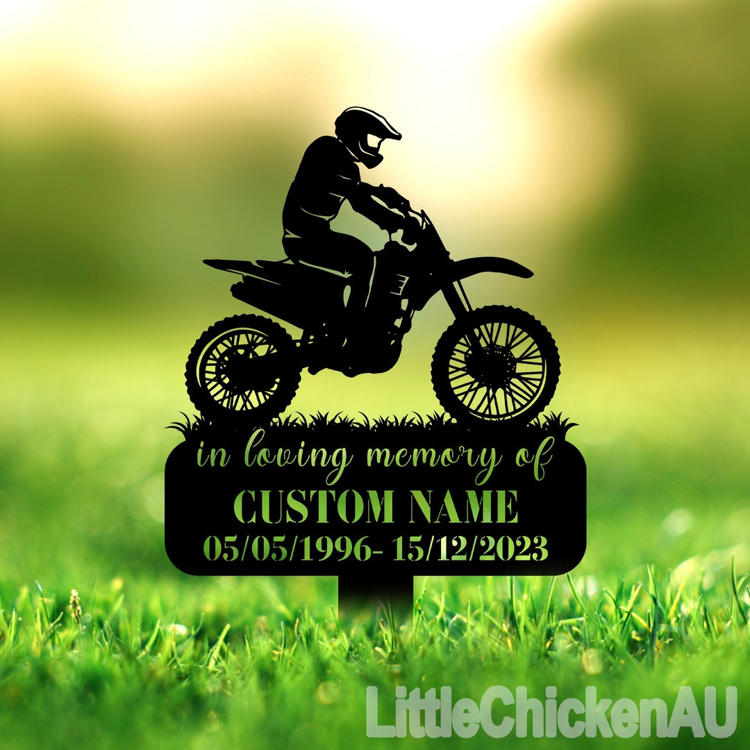 Personalized Motorcycle Stake Sign, Dirt Bike Stake, in Memorial of ...