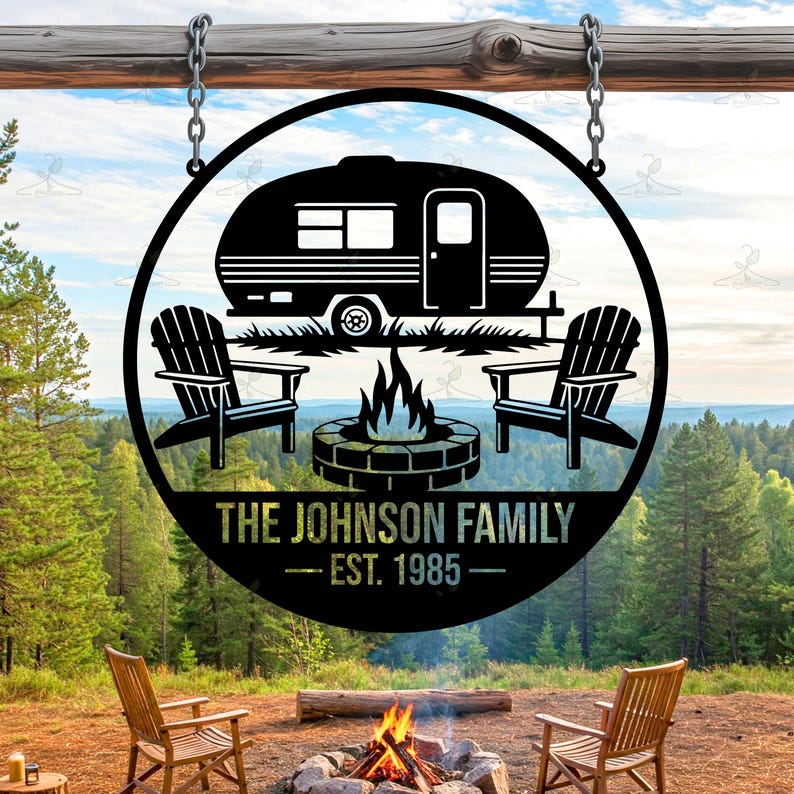 Custom Metal Campfire Sign, Personalized Cabin Sign, Camp Decor ...