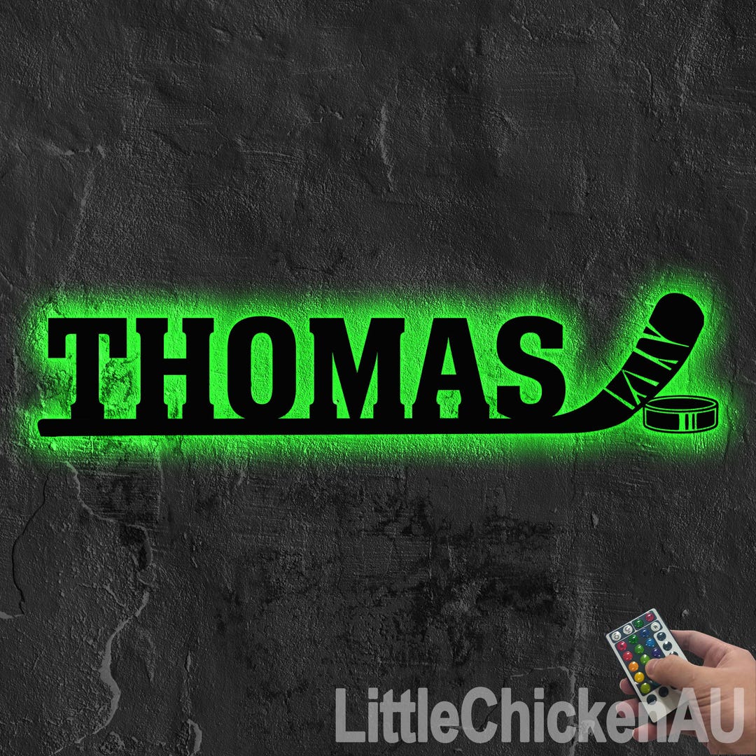 Custom Hockey Stick With Name Sign Hockey Player Name Metal Wall Art ...