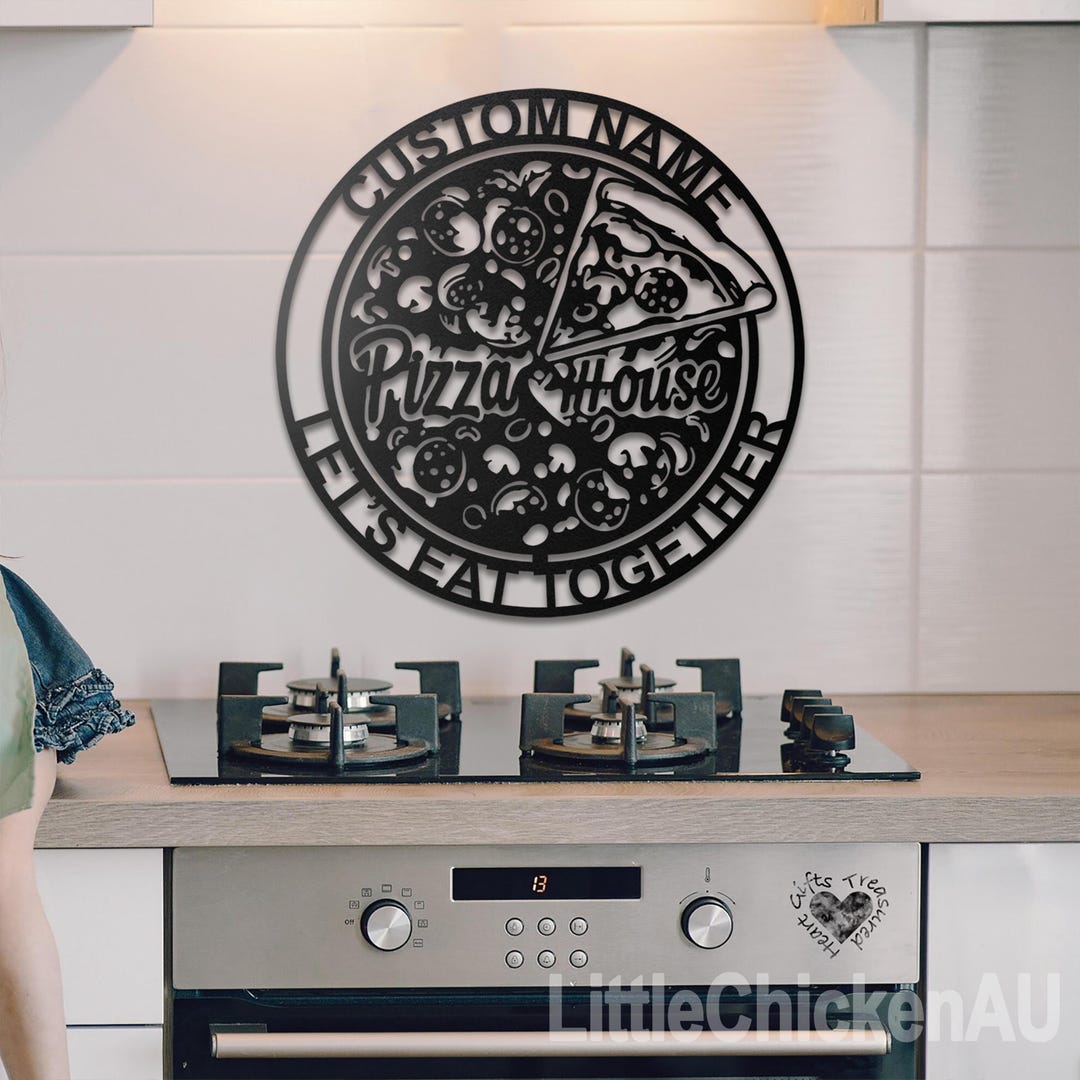 Custom Pizzeria Restaurant Metal Sign Wall Art, Personalized Pizza ...