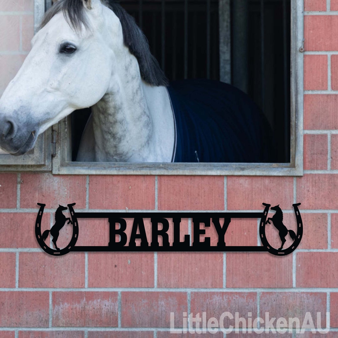 Custom Metal Horse Stall Name Sign, Horse Farm Sign, Horse Lover ...