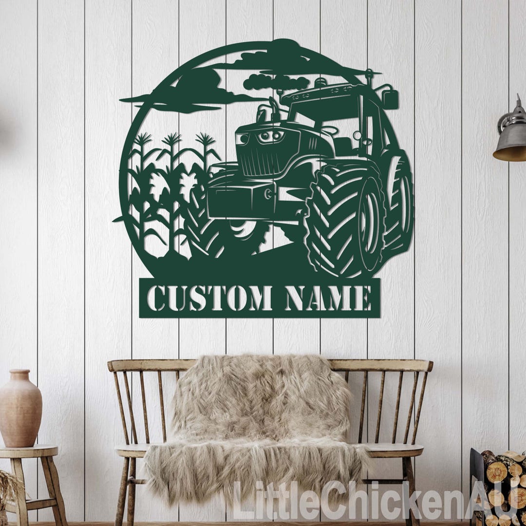 Tractor Driver Metal Wall Art Personalized, Custom Farm Tractor Name ...