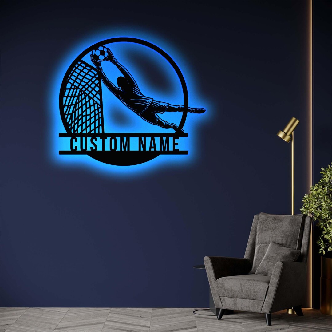Personalized Soccer Metal Sign Led Light, Soccer Boy Birthday Xmas ...