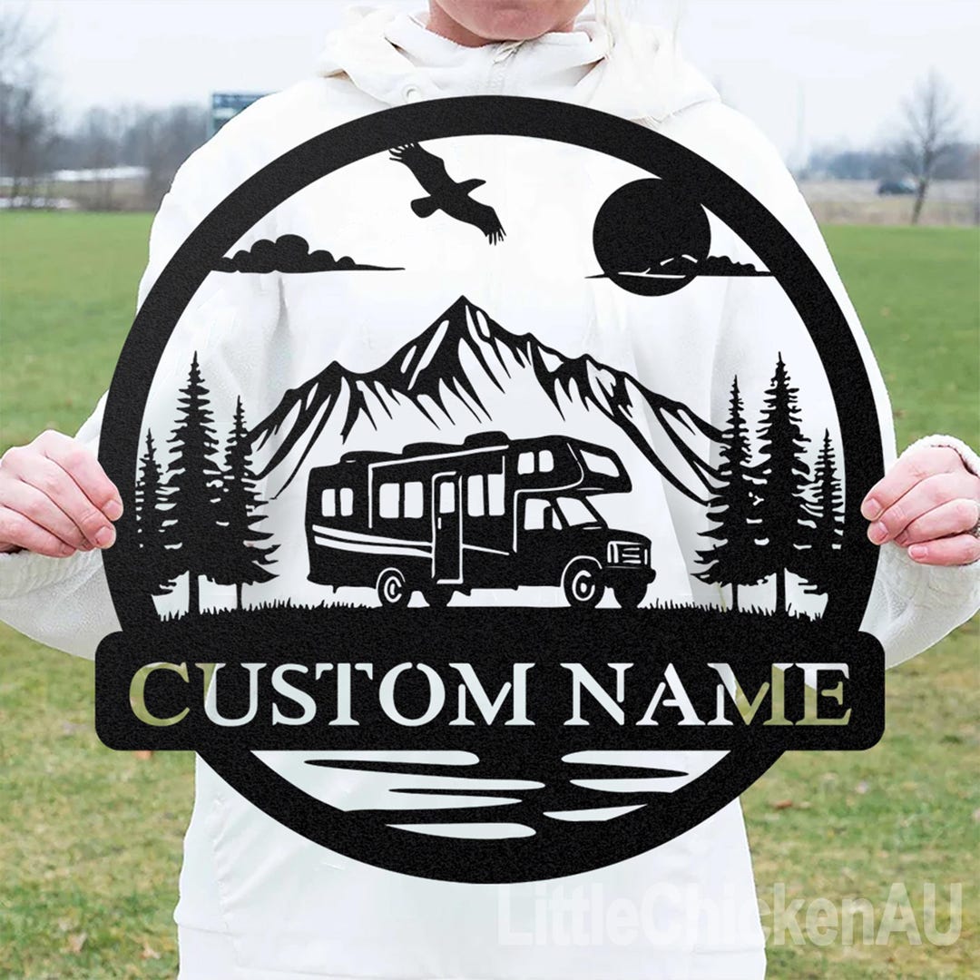 Personalized Motor Home Camper Sign | Metal Outdoor Camping Sign ...