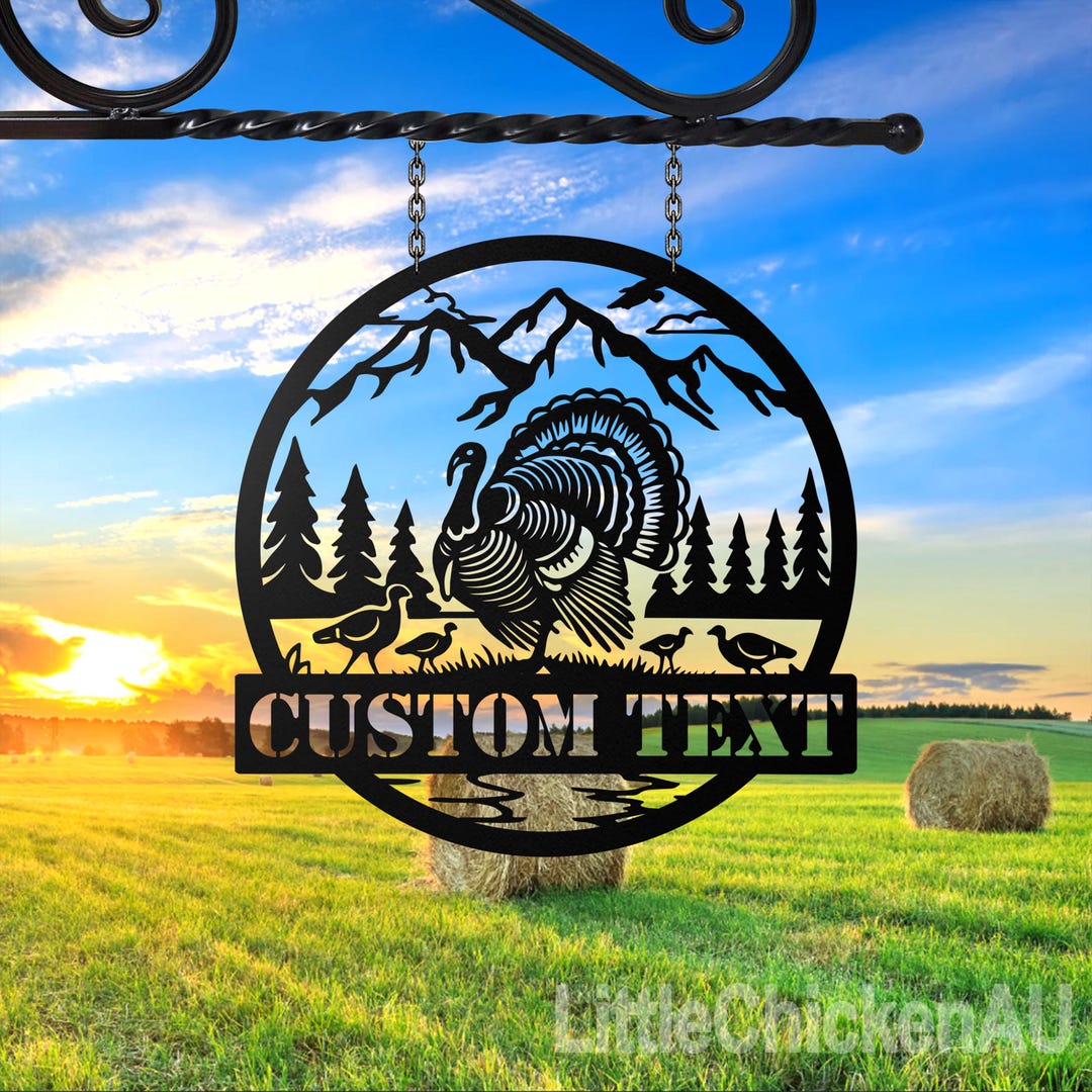 Personalized Turkey Cabin Sign Metal | Custom Metal Hunting Sign Wall ...