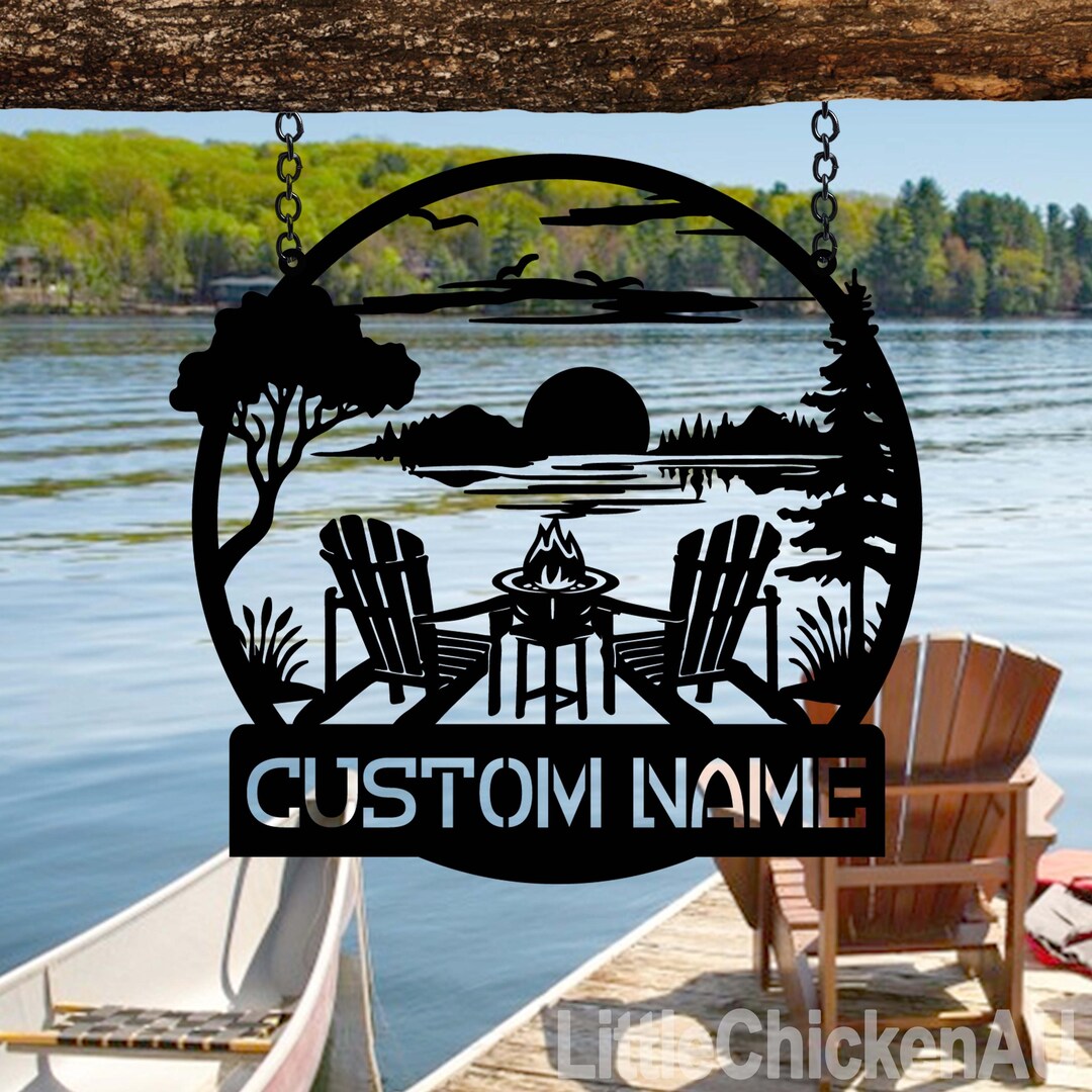 Custom Metal Camp Sign, Lake House Metal Sign, Personalized Camper Name ...