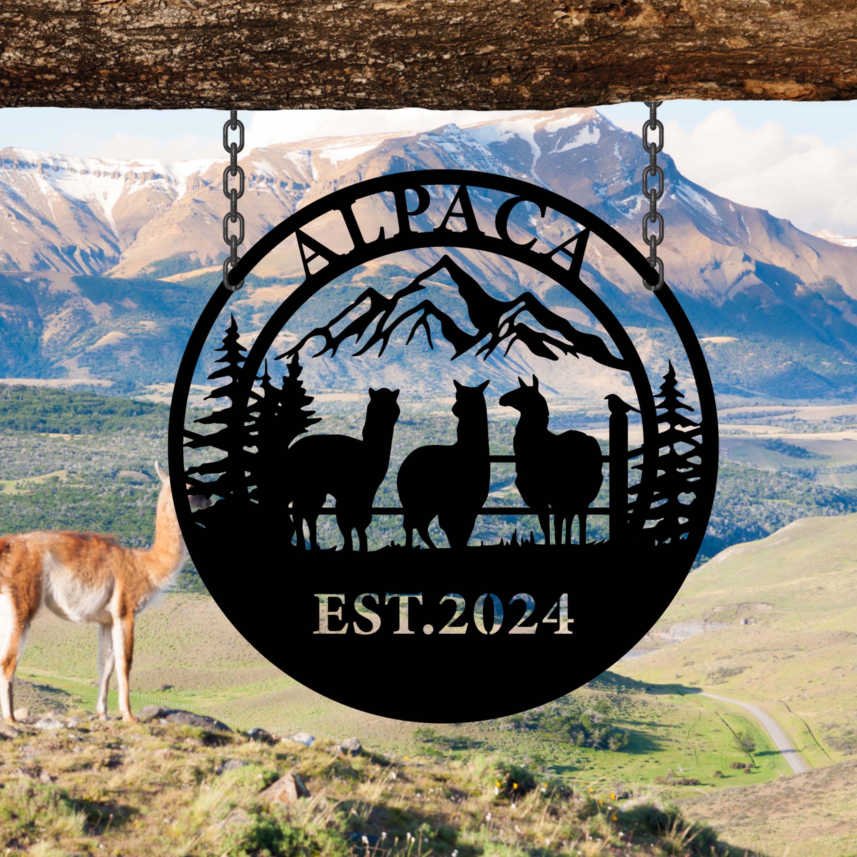 Alpaca Metal Farm Sign Custom, Personalized Alpaca Metal Sign, Gift for ...