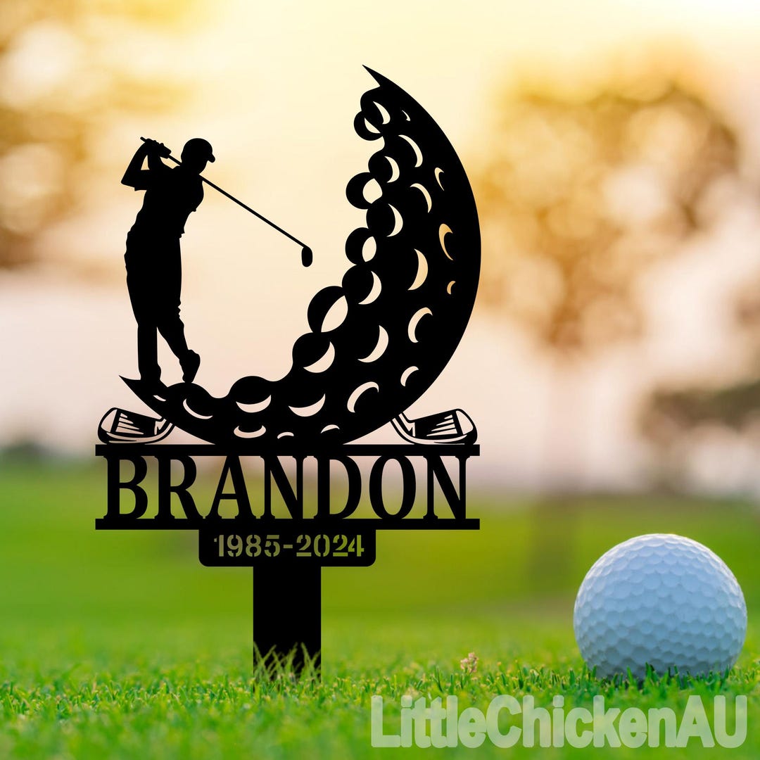 Personalized Golf Memorial Metal Stake, Custom Golfer Loss Sign ...