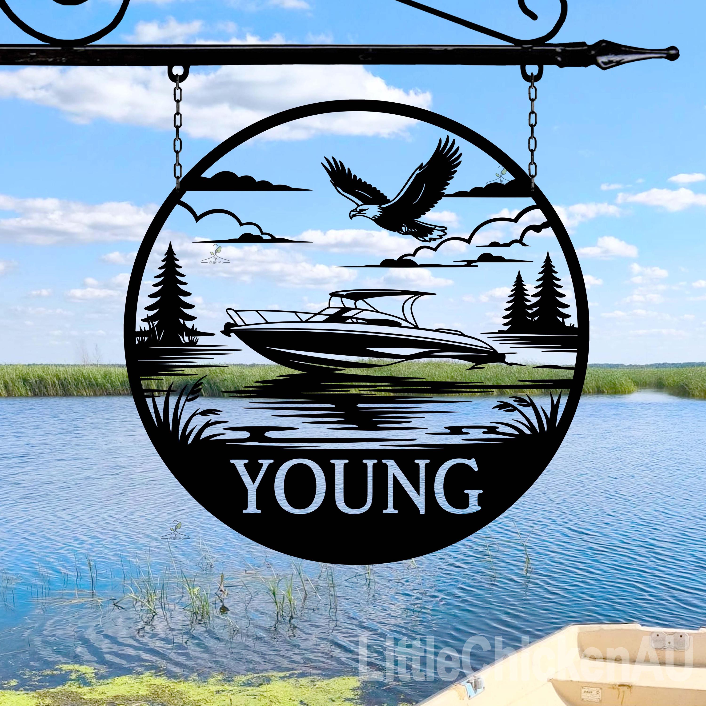Personalized Boat Lake House Sign | Metal Outdoor Decor | Custom Boat ...