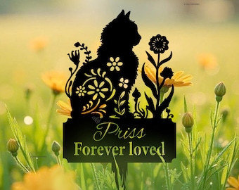 Custom Cat Memorial Garden Stake,personalized Cat Grave Marker,cat ...