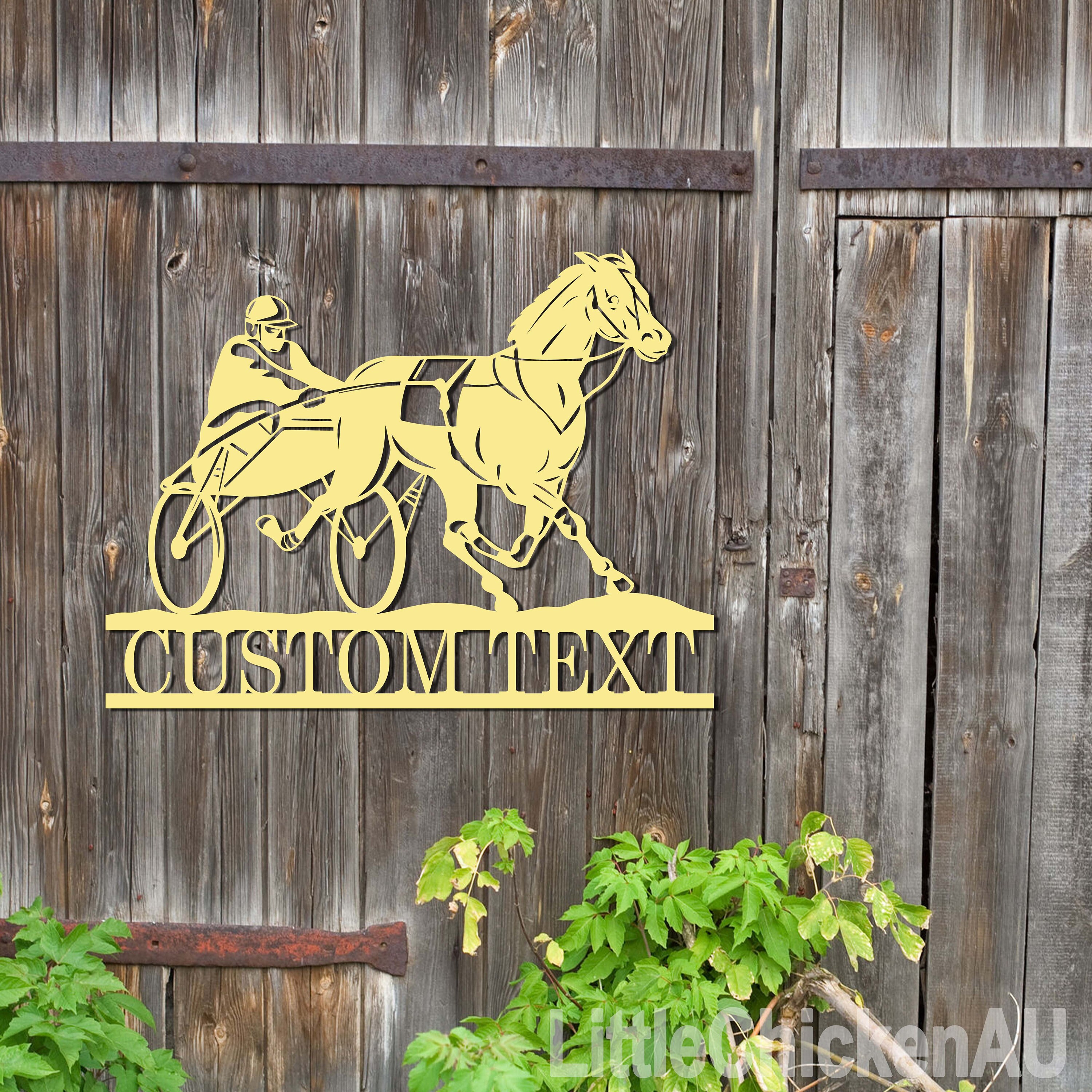 Harness Racing Metal Sign, Custom Harness Racing Metal Sign, Equestrian ...