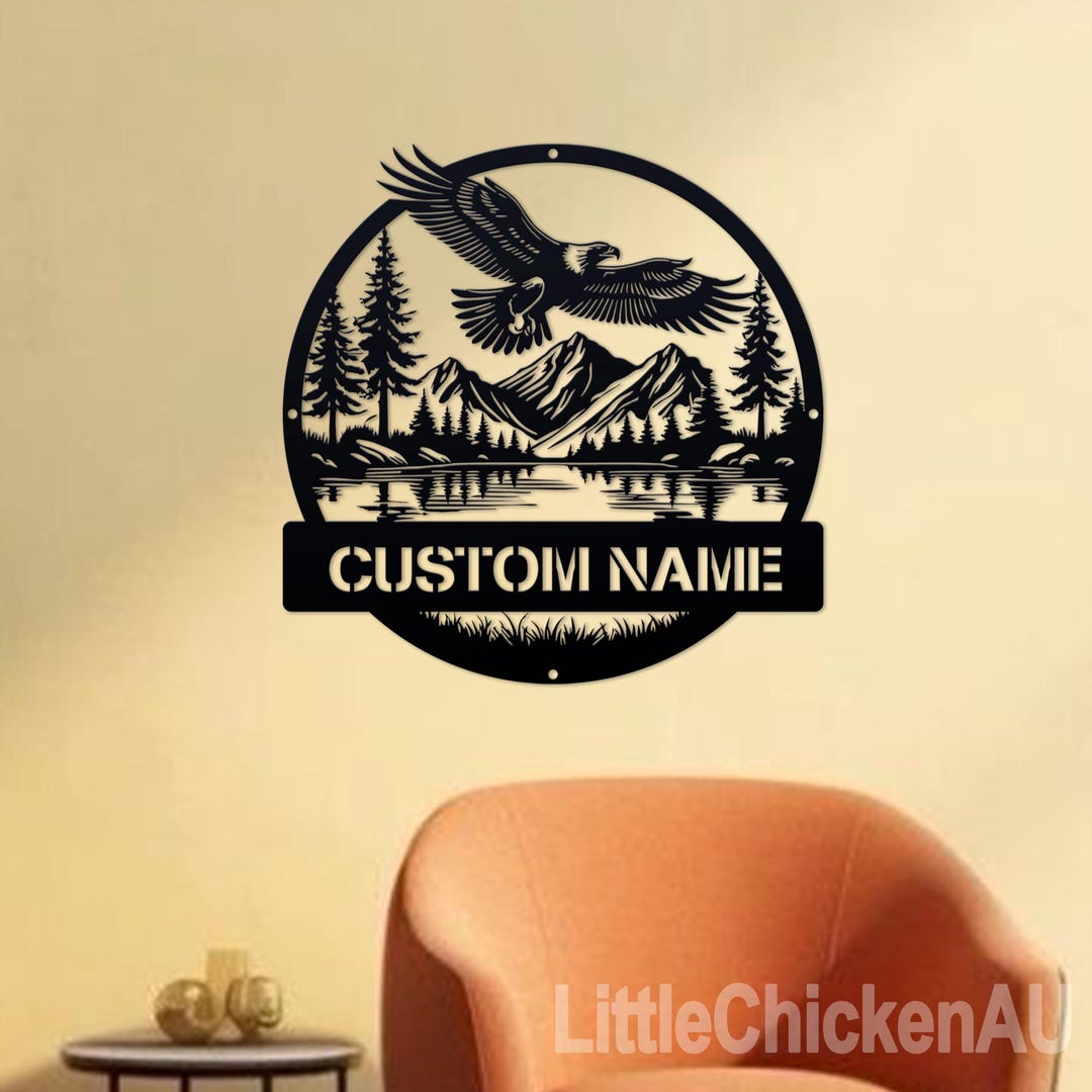 Custom Outdoor Eagle Metal Wall Art Decor custom Name Sign eagle ...