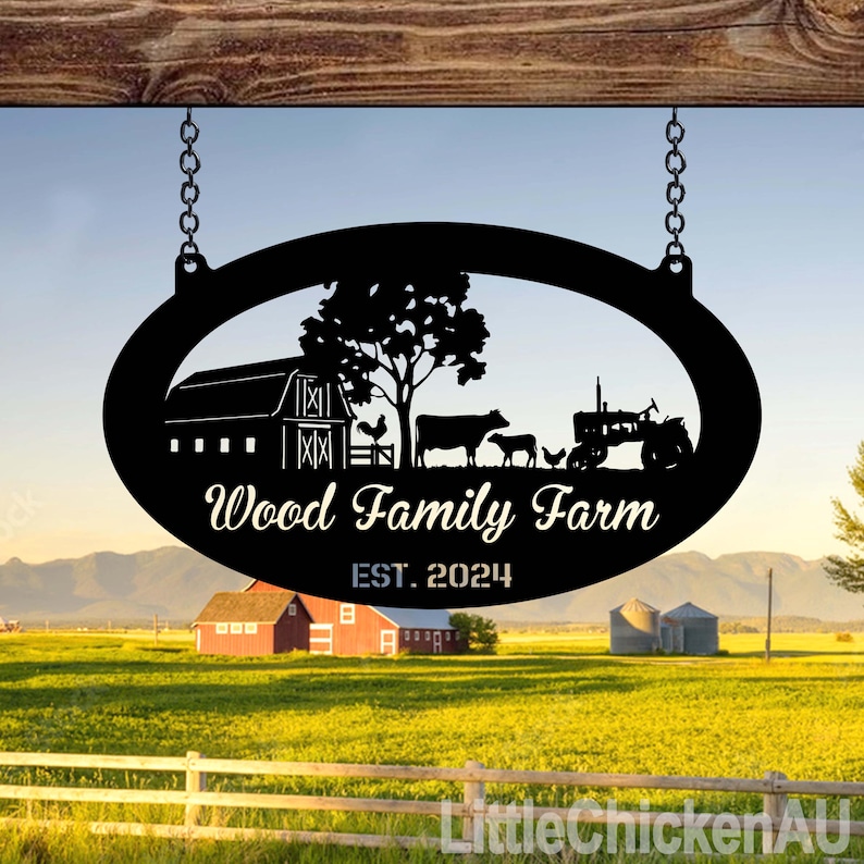 Custom Metal Barn Sign,metal Farm Sign Name Sign,large Metal Name Sign ...
