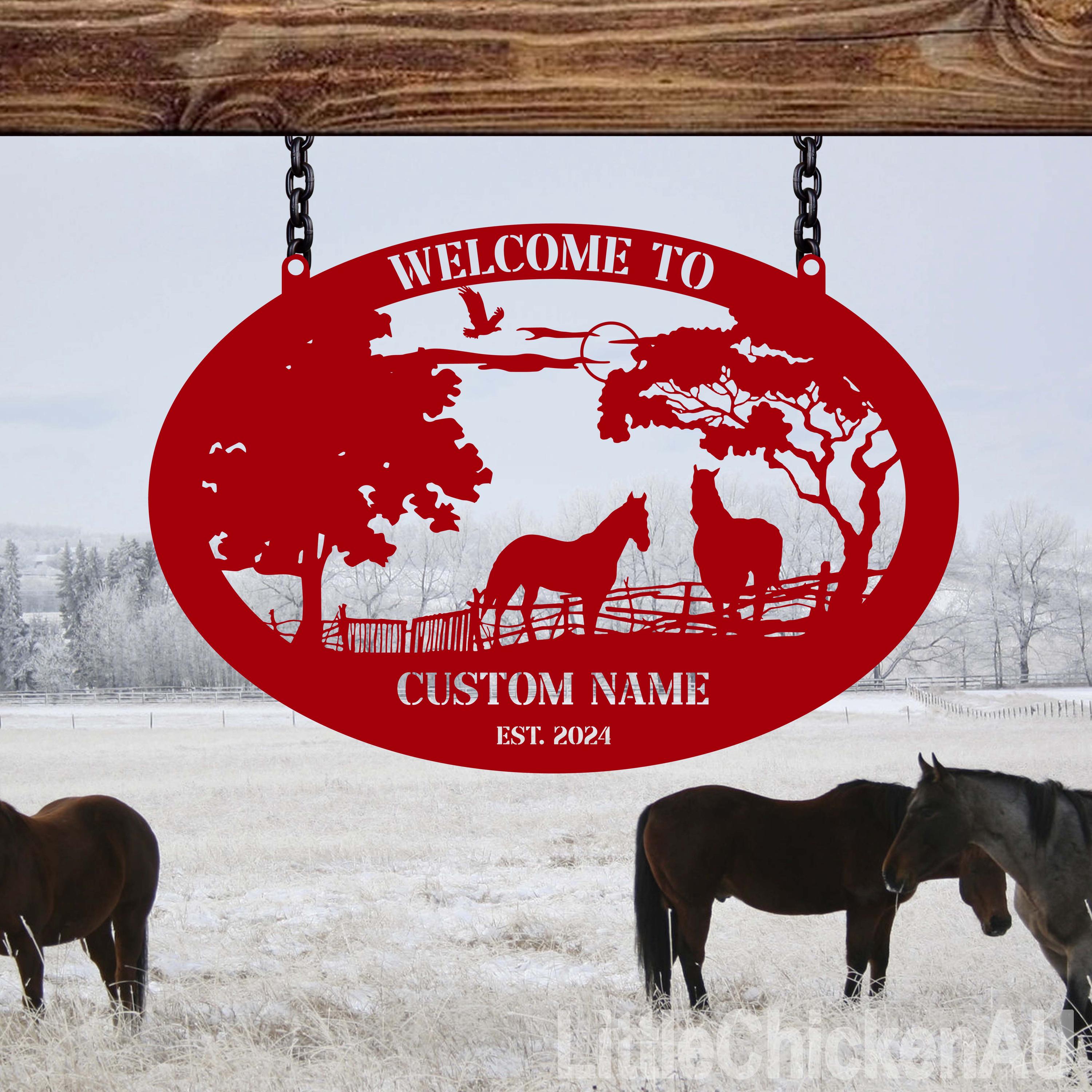 Ranch Sign, Farm Sign, Horse Ranch Sign, Metal Farm Sign, Personalized ...