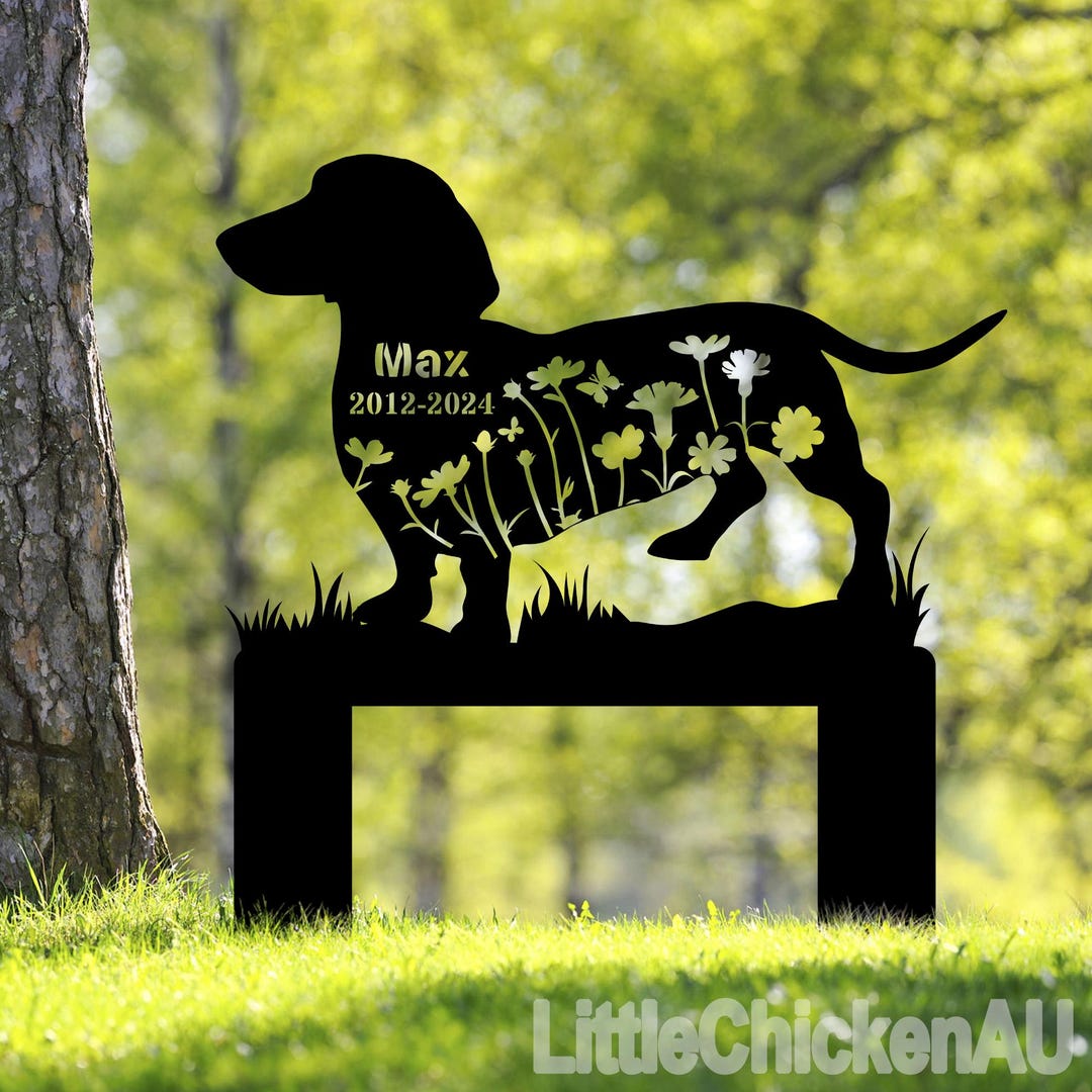 Custom Dog Dachshund Memorial Stake, Metal Stake, Dachshund Lover ...