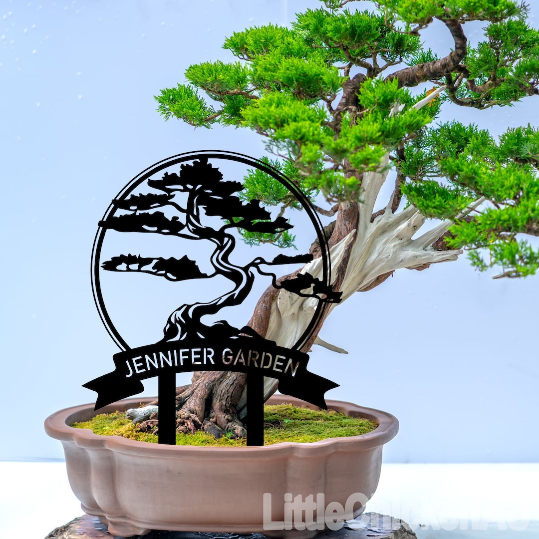 Custom Bonsai Garden Sign,garden Gift,bonsai Tree Garden Stake ...